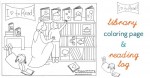 Library Coloring Page with Bonus Summer Reading Log
