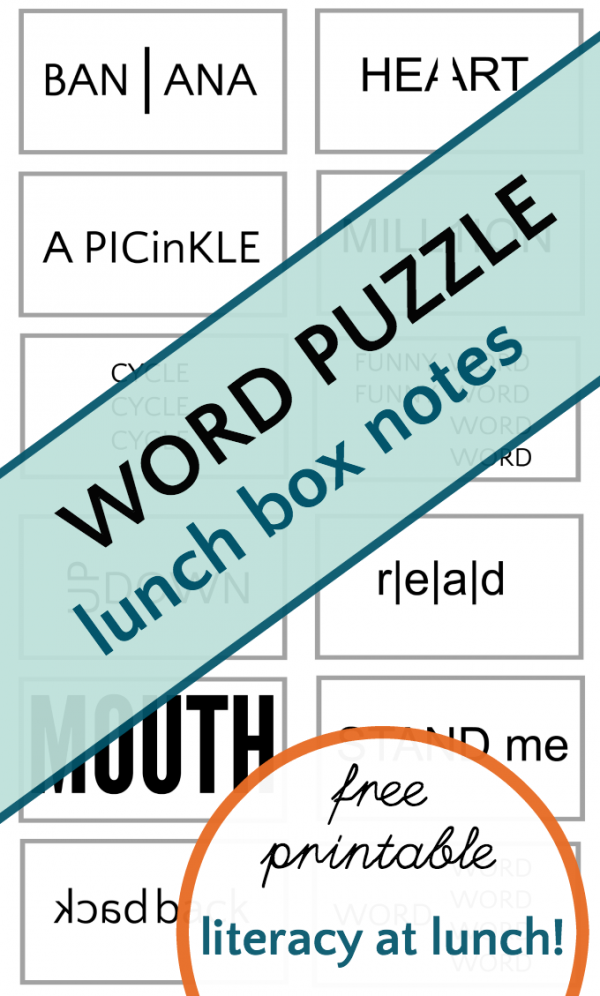 Lunch Box Word Puzzle Notes (Printable)