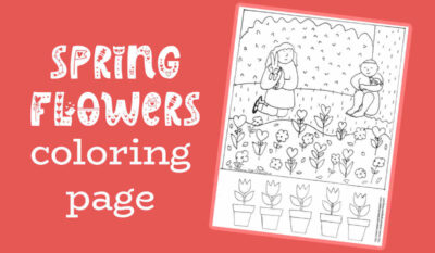 Spring Flowers Coloring Page and Rhyming Activity