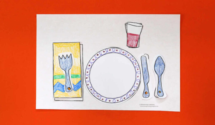 Place Setting Coloring Page