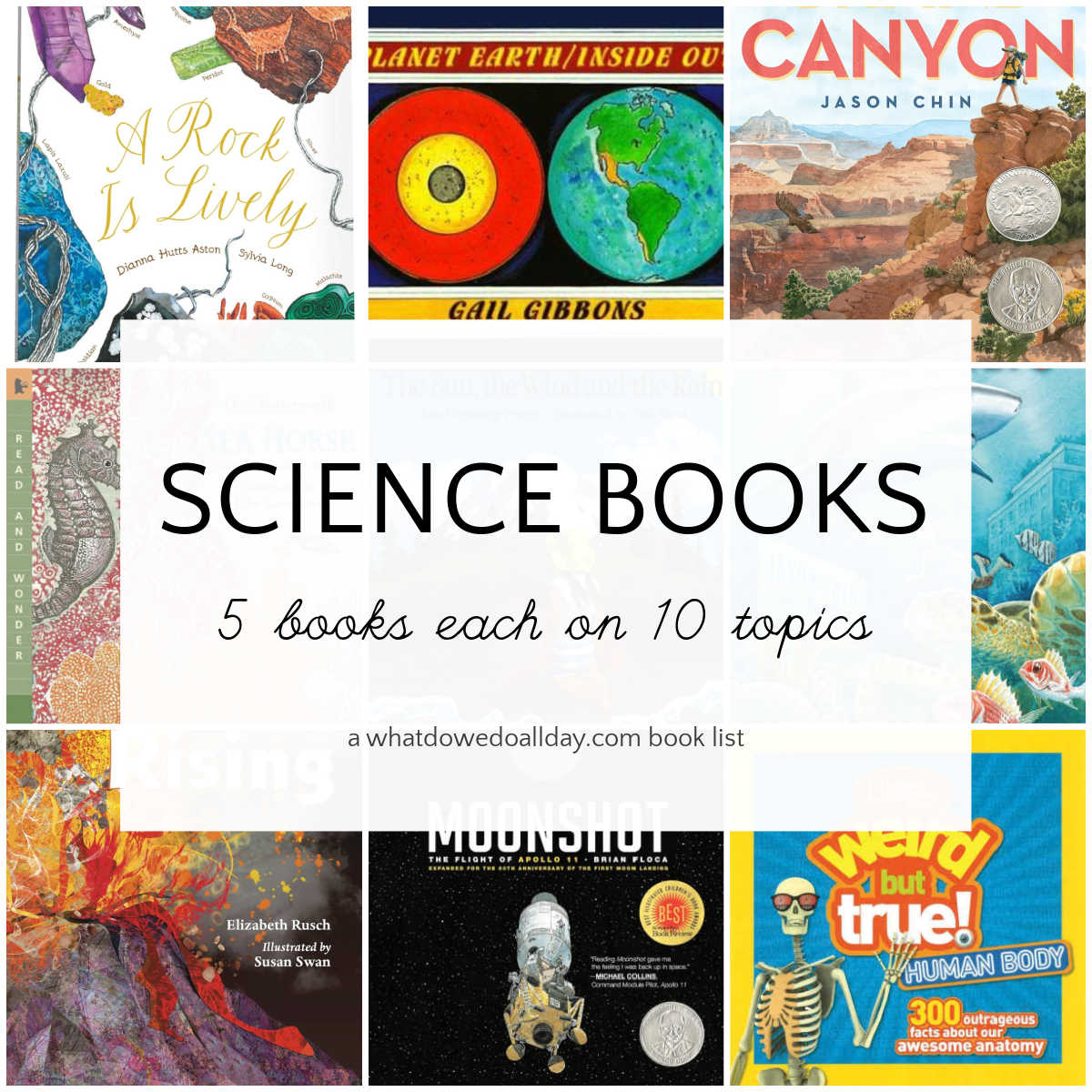 50 Science Picture Books for Kids (10 Topics)