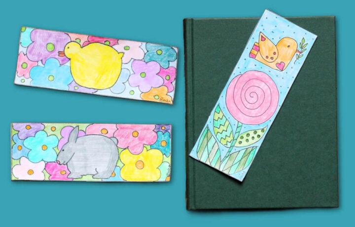 Flower Power Bookmarks Coloring Page